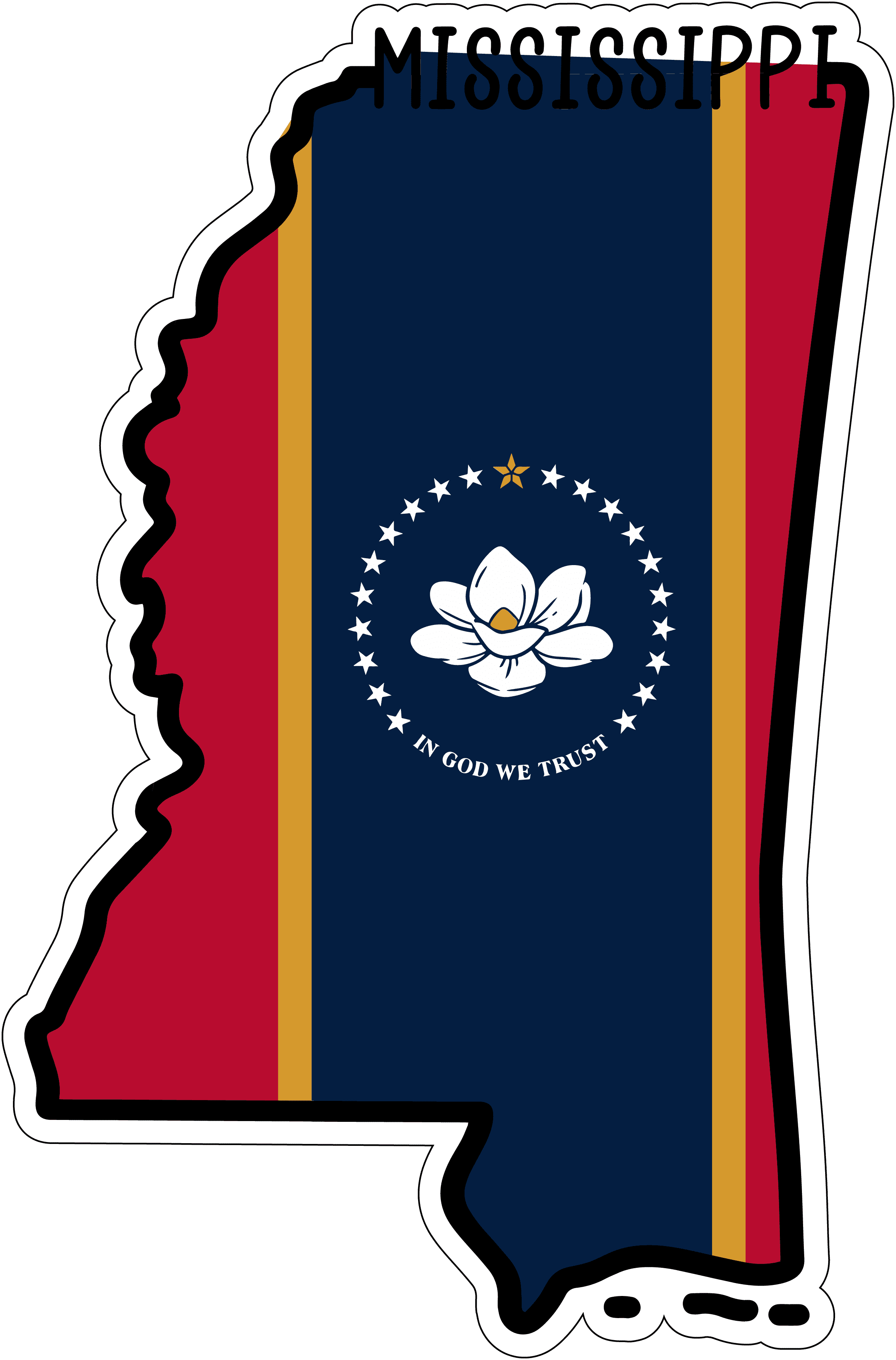 State of Mississippi Map Flag Sticker Decal 4 Inches USA Mississippi ...