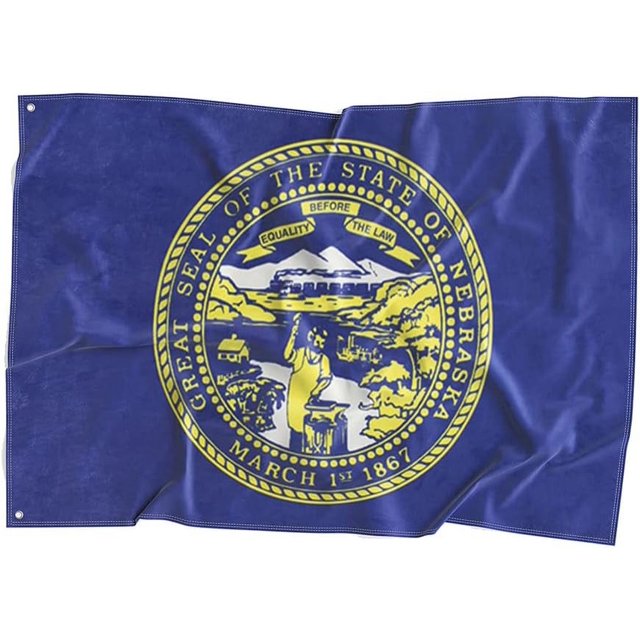 State of Nebraska Flag Polyester Fiber 3x5 Feet Flag, Bright Colors And ...