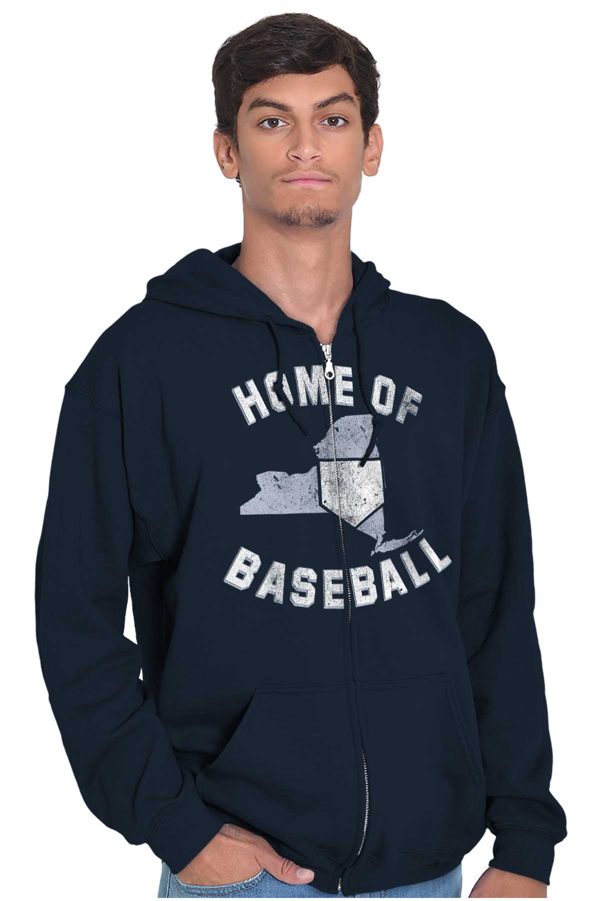State of New York Home Of Baseball Unisex Plus Size Zip Hoodie Brisco ...