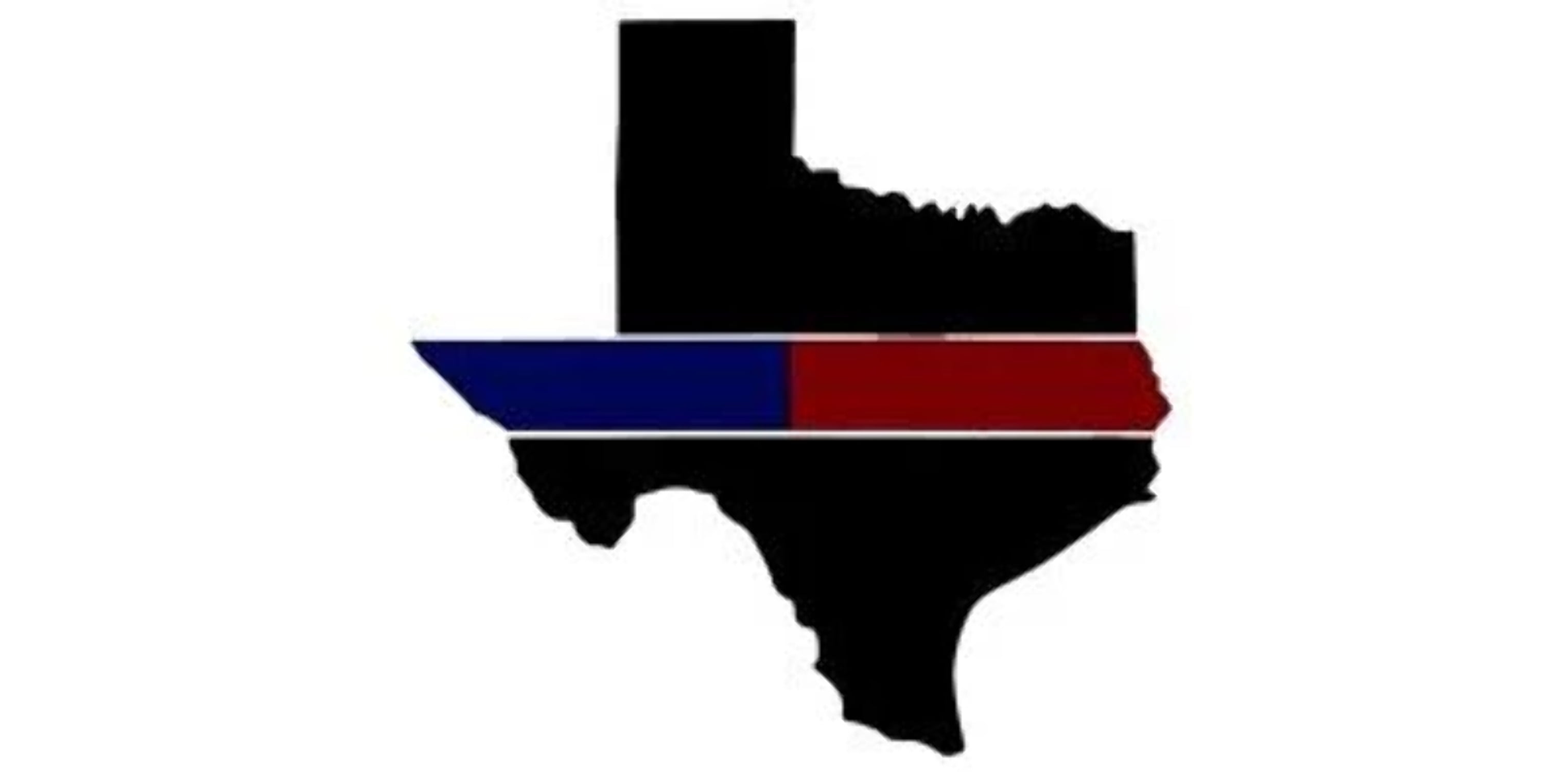 State of Texas Map Thin Blue Red Line White Decal Bumper Sticker ...
