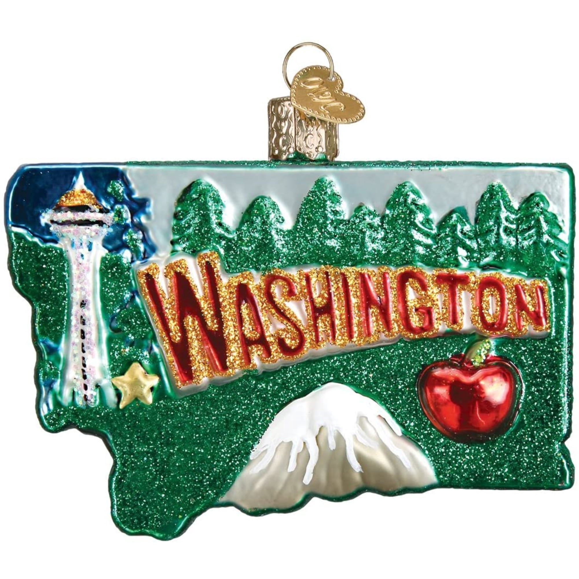 Old World Christmas Glass Blown Tree Ornament, State of Washington ...