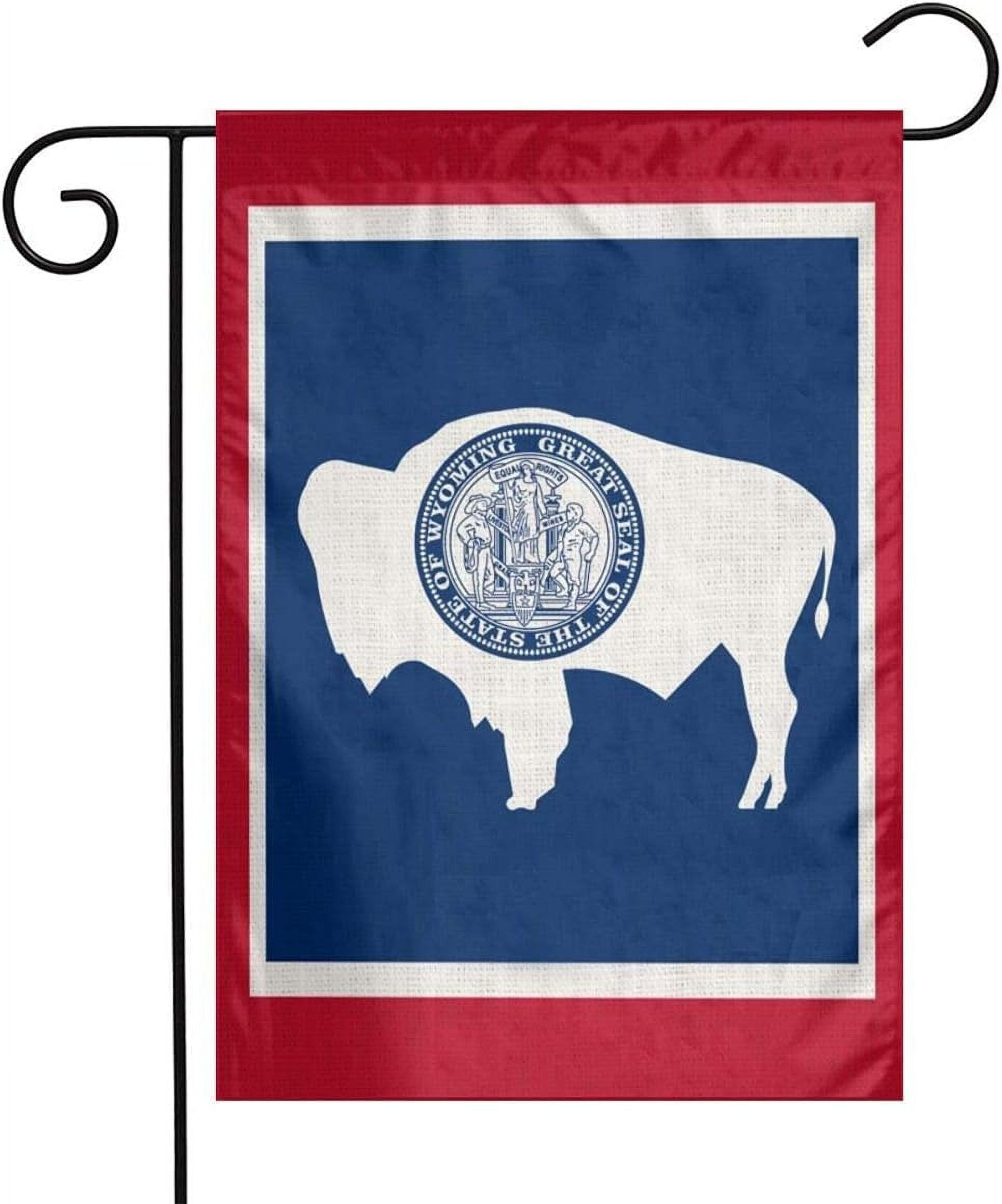 State of Wyoming Flag Wy Flax Fabric Garden Flag Farmhouse Decorations ...