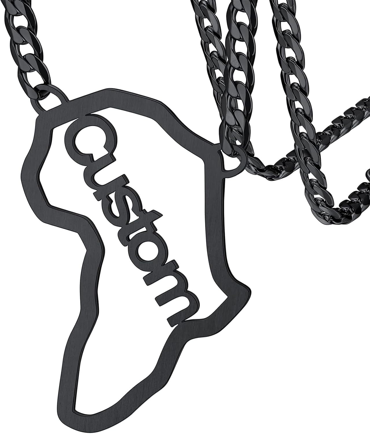 Statement African Map Pendant Necklace For Men Woman, Stainless Steel ...