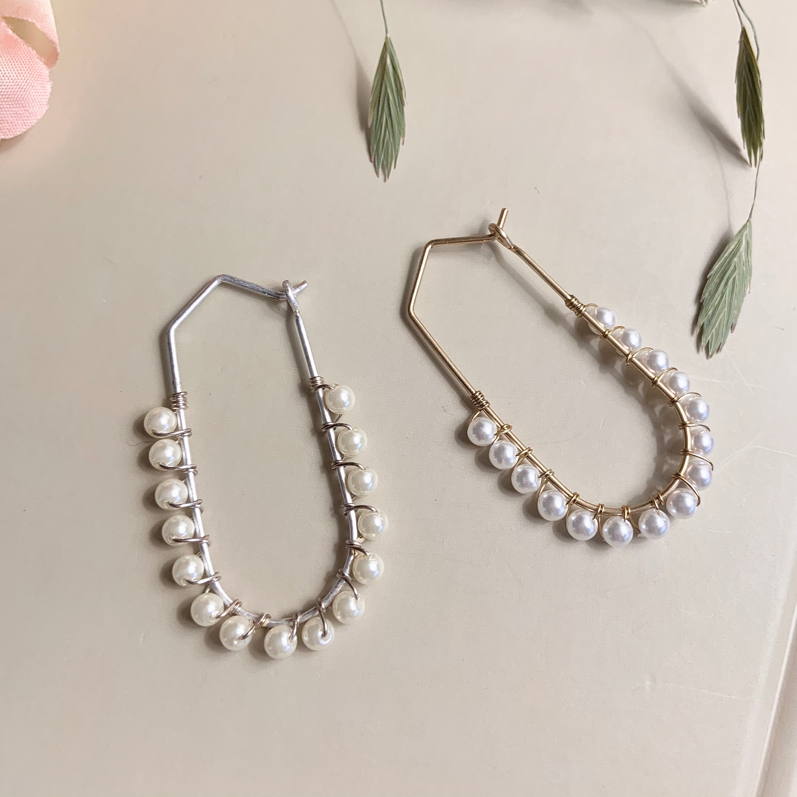 Statement Pearl Tiered Hoop Earrings - Walmart.com