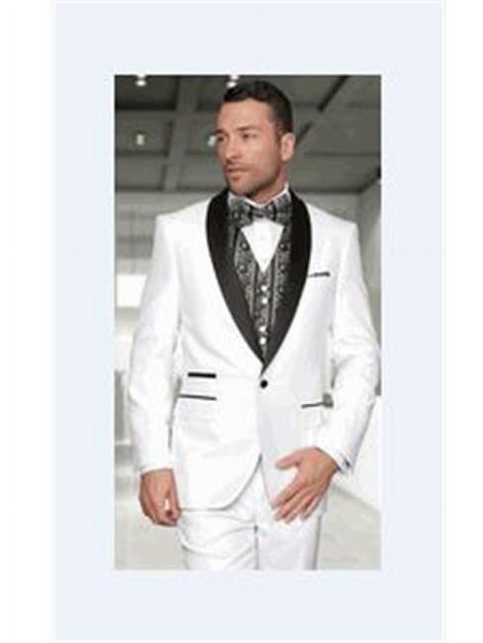 Statement Suits CAPRIWHITE56L Mens Capri Tuxedo Suit - 56 Large, White ...