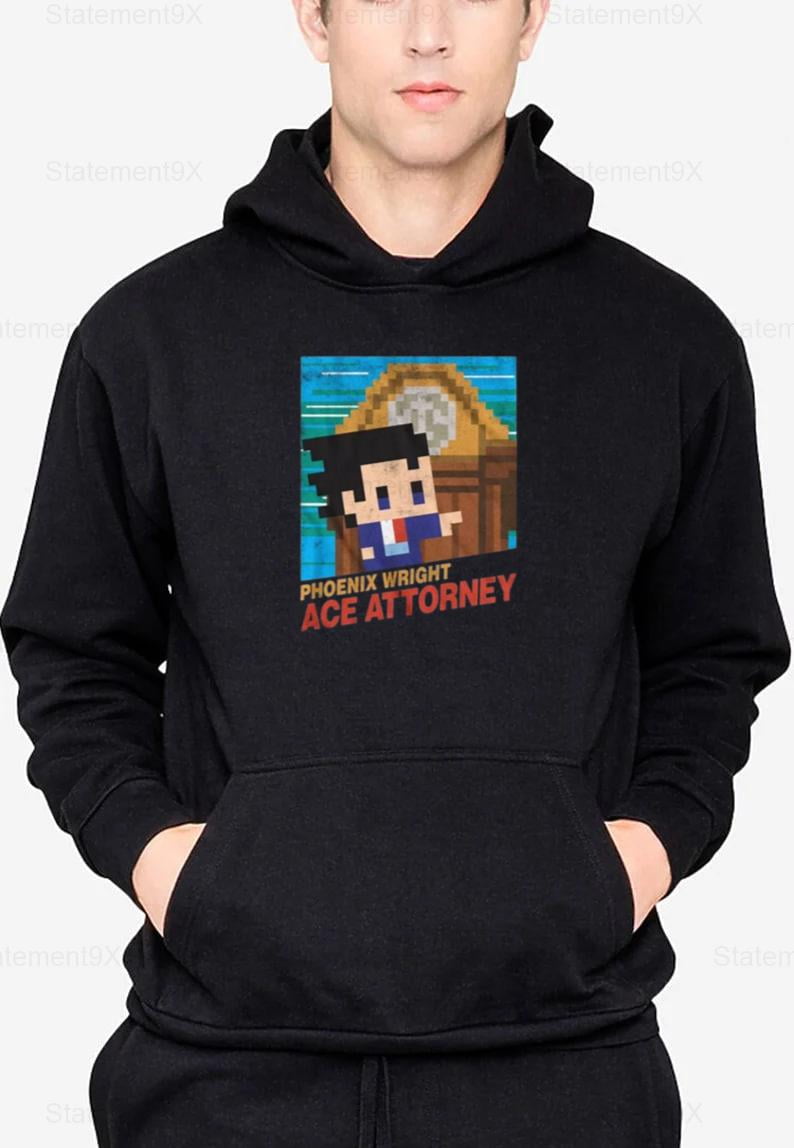 Statement91 Ace Attorney Phoenix Wright 8Bit Cover Black Capcom Gaming ...
