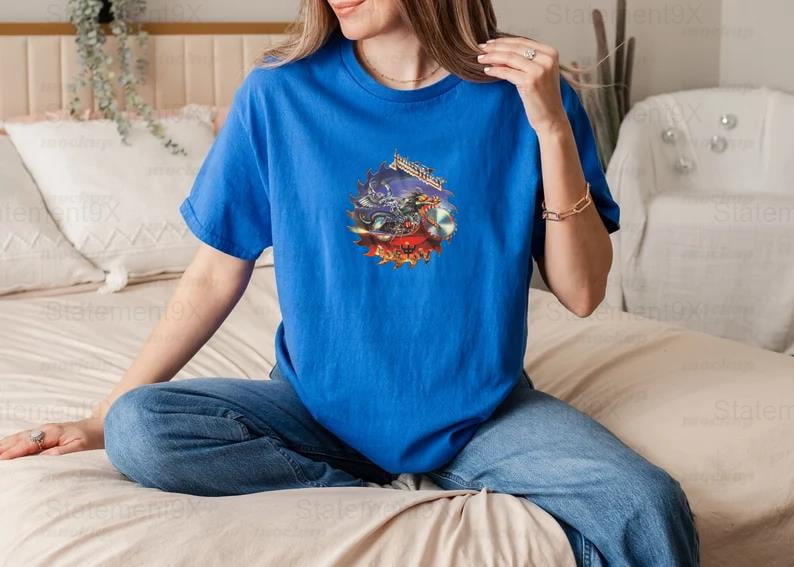 Statement94Judas Priest Saw Motorcycle Music Heavy Metal Band Bike Blade Rocker Art, for unisex ...