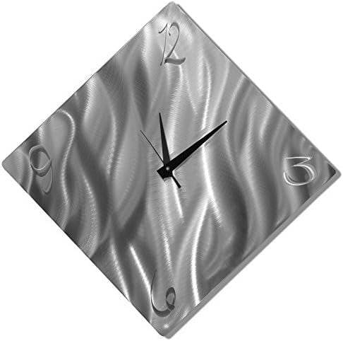 Statements2000 Silver Metal Decorative Wall Clock, Abstract Modern ...