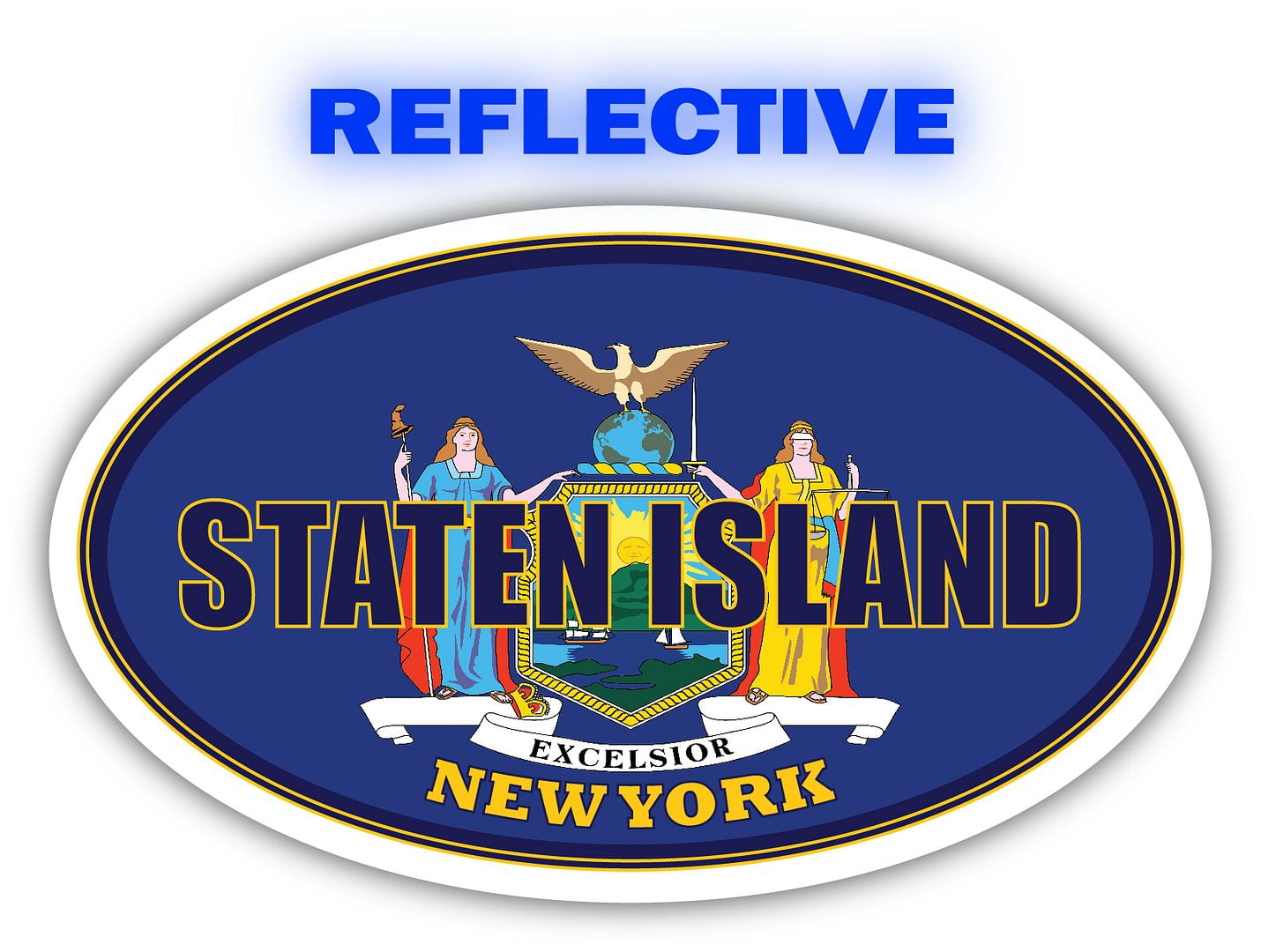 Staten Island City New York State Flag | NY Flag Richmond County Oval ...