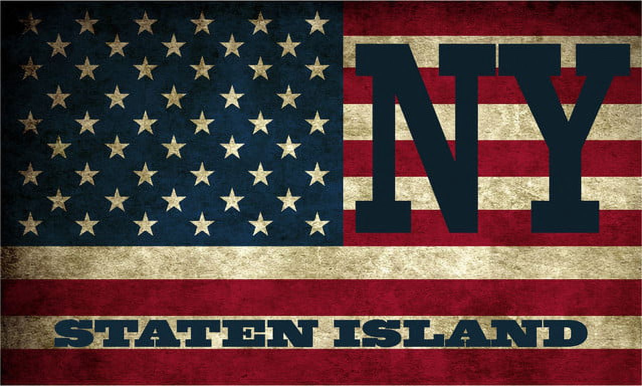 Staten Island NY New York Richmond County Vintage US Flag Decal Bumper ...