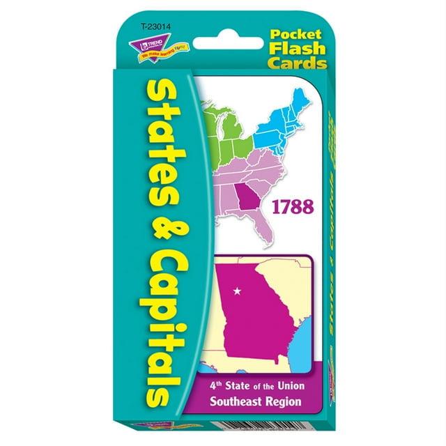 States & Capitals Pocket Flash Cards - Walmart.com