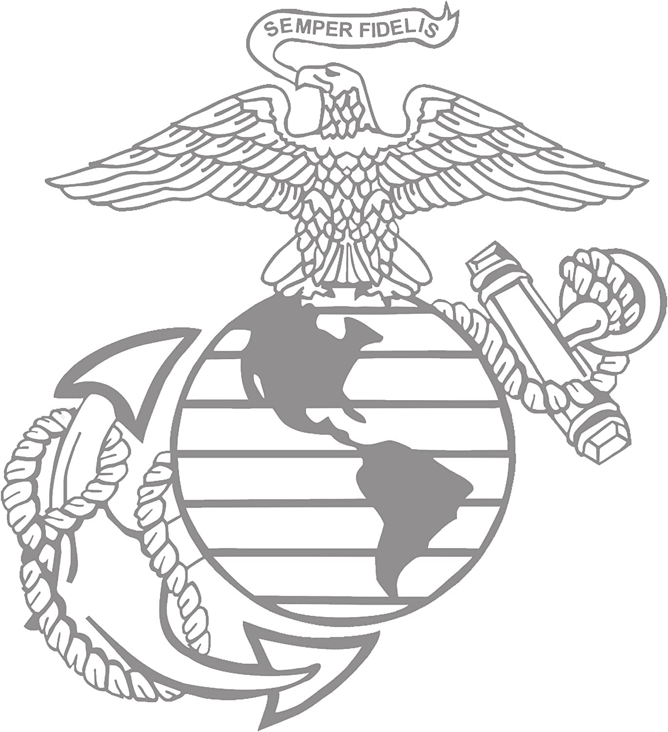 States EGA Eagle Globe & Anchor Vinyl Decals – Medium Silver Emblem ...