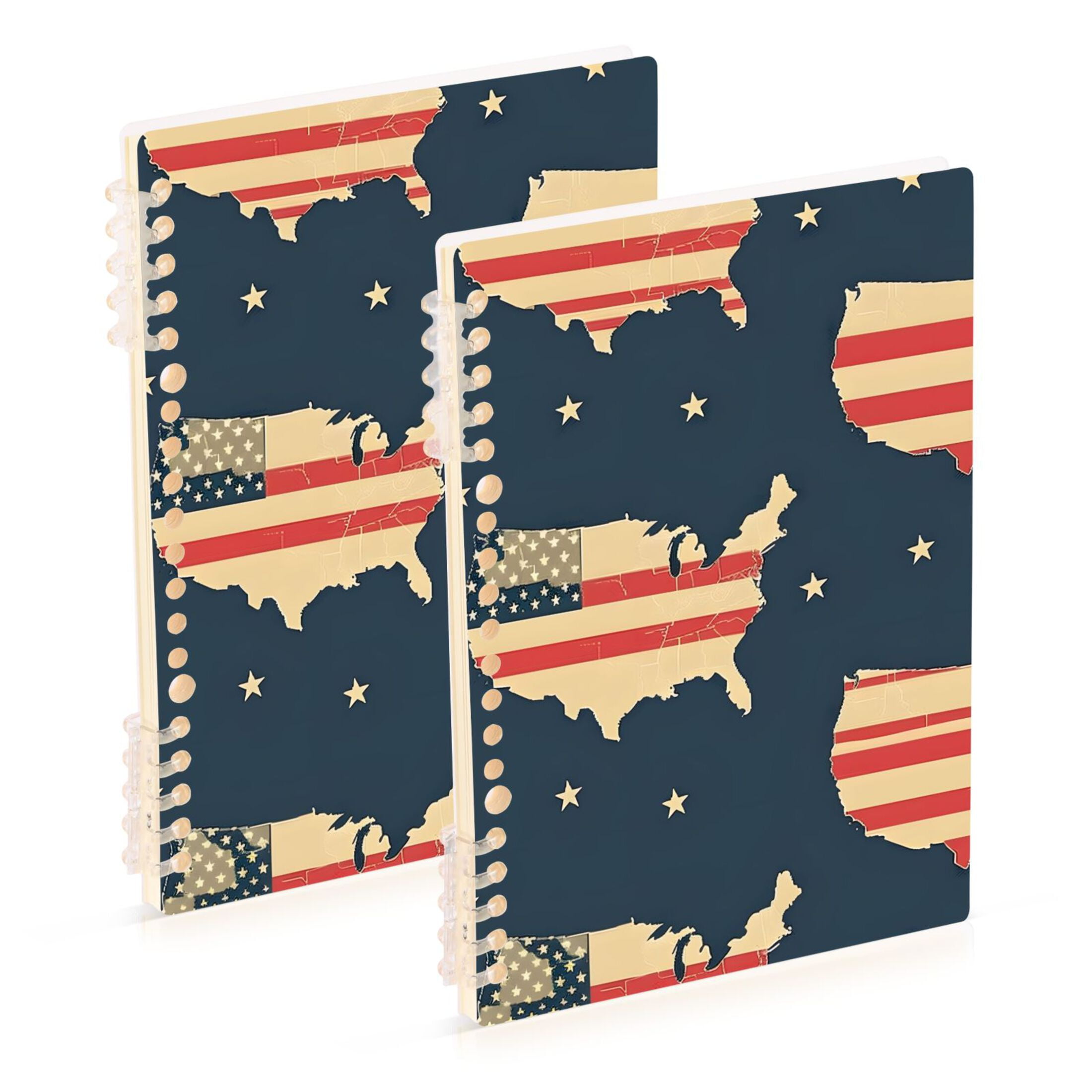 States Shape Us Flag Notebooks 2 Pcs 1-subject Journal 60 Sheets A5 ...