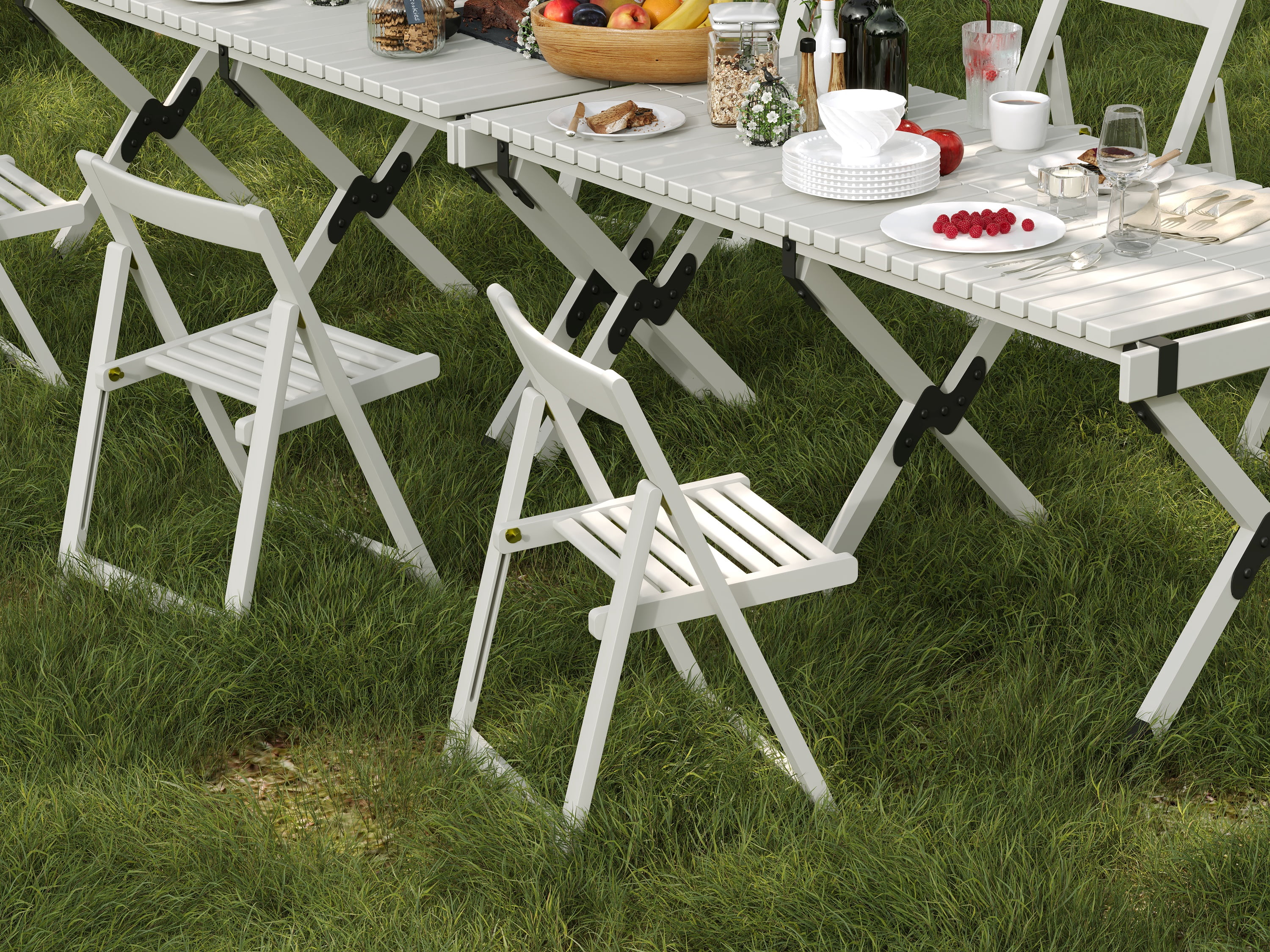 Stateside Wood Weather Resistant Outdoor Chair with Compact Folding Set ...
