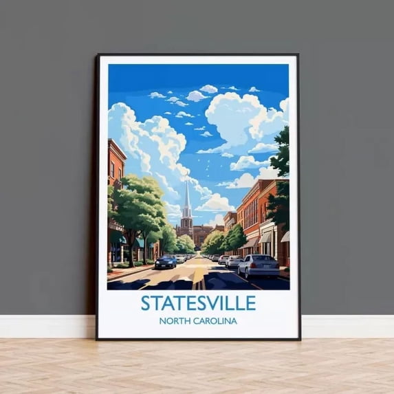 Statesville Travel Print Wall Art Travel Poster Of Statesville ...