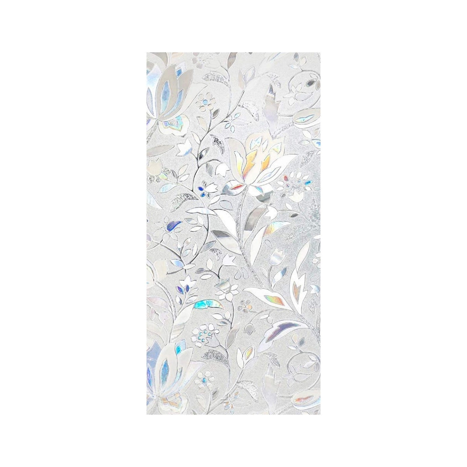 Static Adhesive Free Tulips Pattern Privacy Window Film, Transparent ...