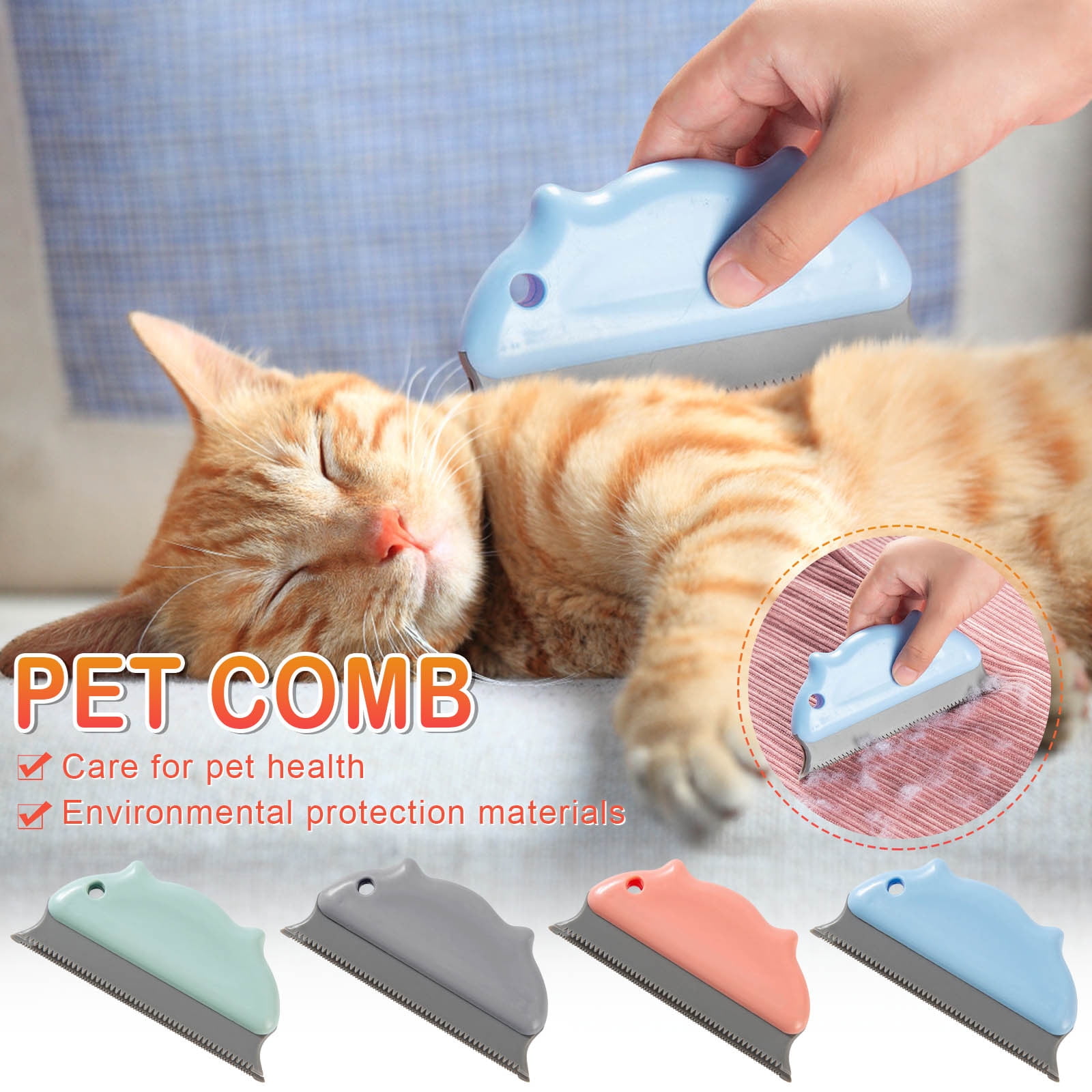 Static Charge Hair Remover, Pet Hair Eliminator, Reusable Fiber Brush, Cordless Operation, for ...