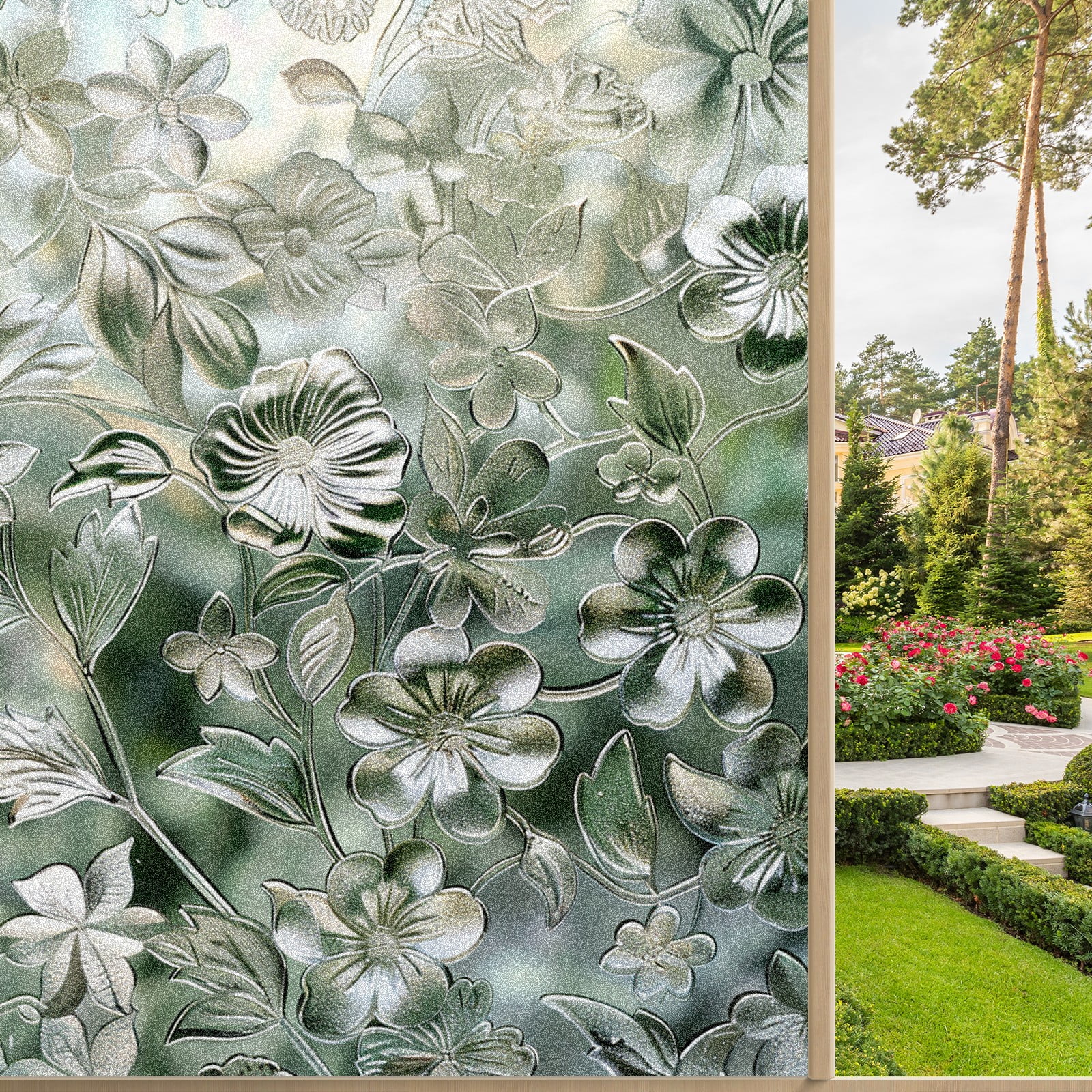 Static Cling Decorative Window Film Frosted Privacy Film Window Clings ...