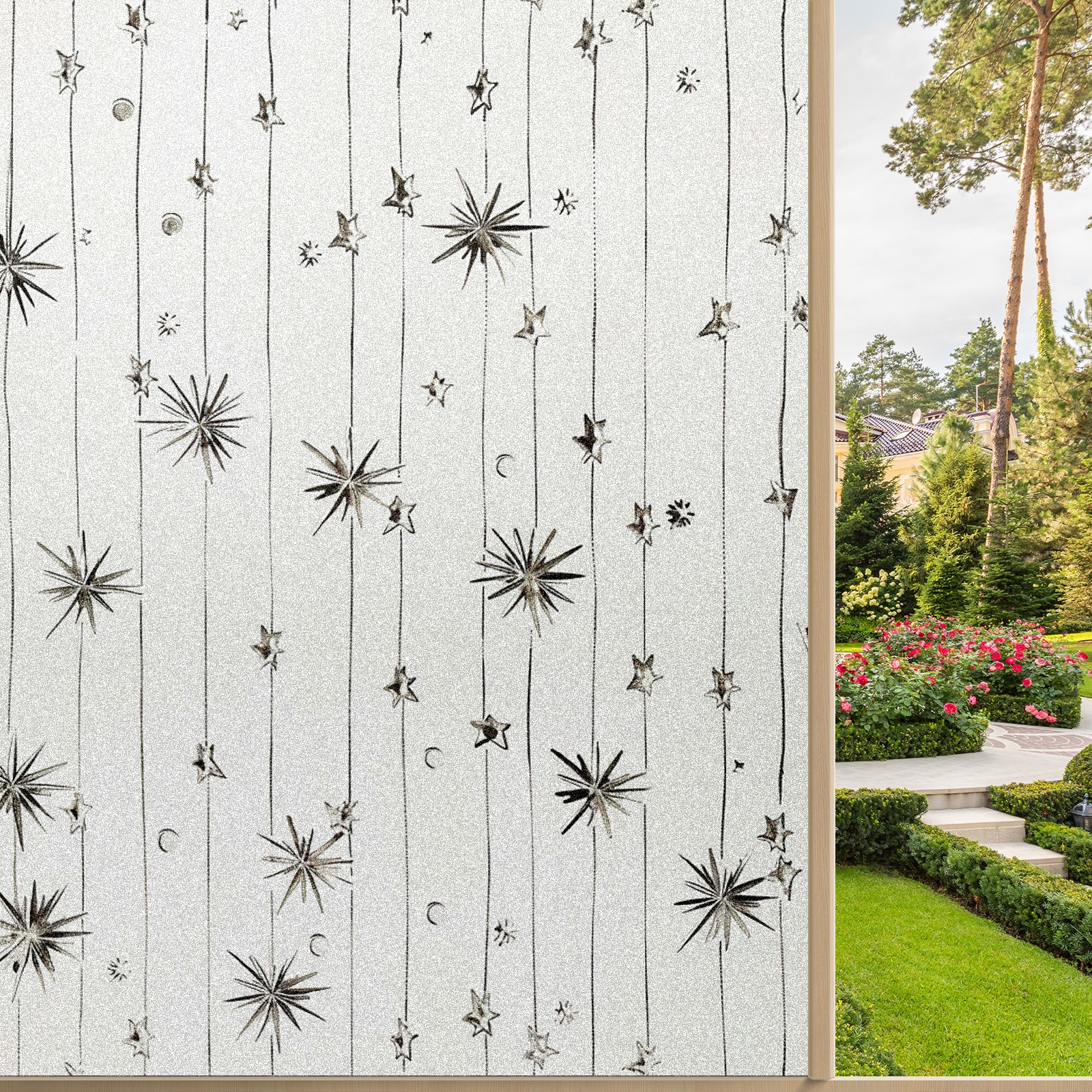 Static Cling Decorative Window Film Frosted Privacy Film Window Clings ...