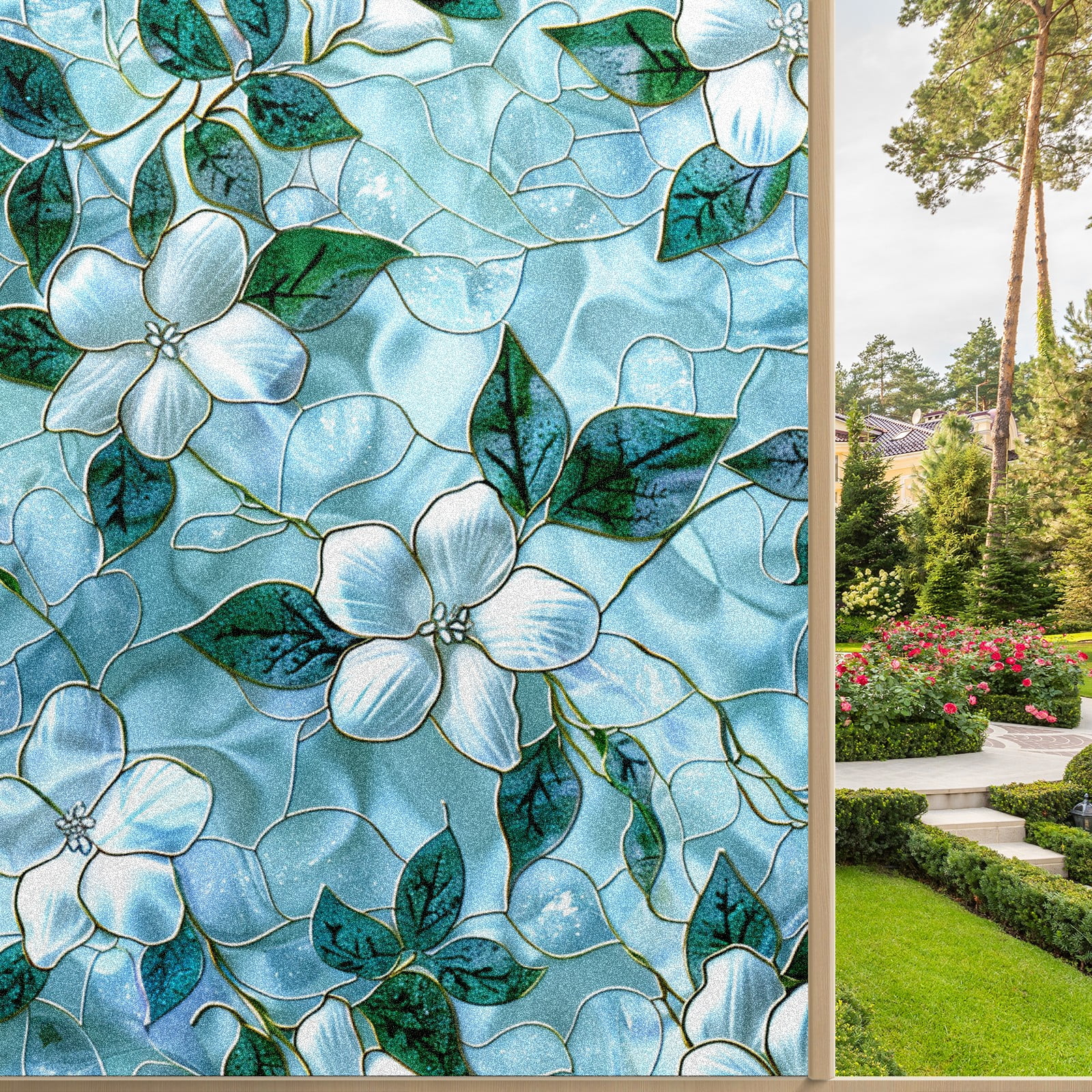 Static Cling Decorative Window Film Frosted Privacy Film Window Clings ...