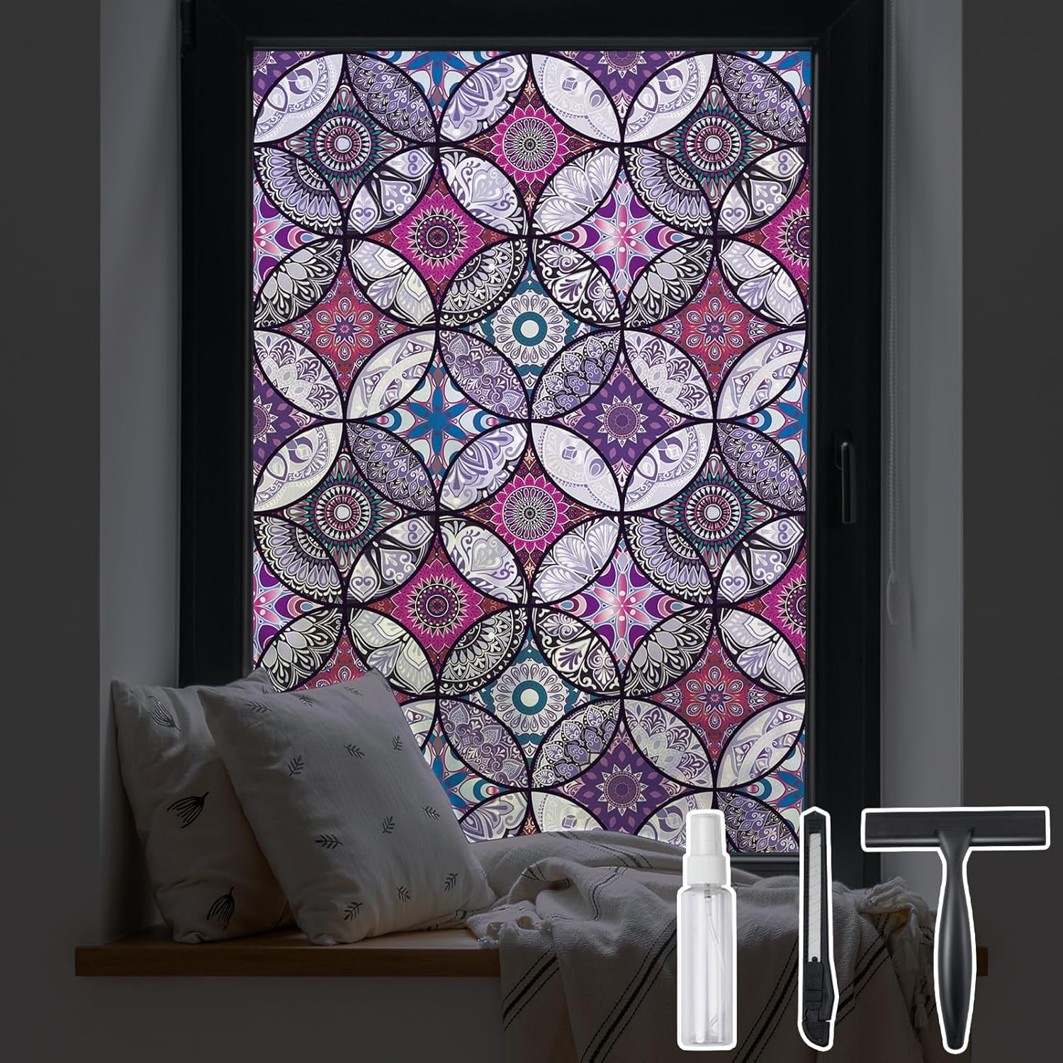 Static Cling Decorative Window Film with Installation Tools - Non ...