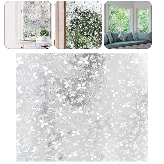 Static Cling Window Privacy Film Frosted Decorative Vinyl Non Adhesive ...