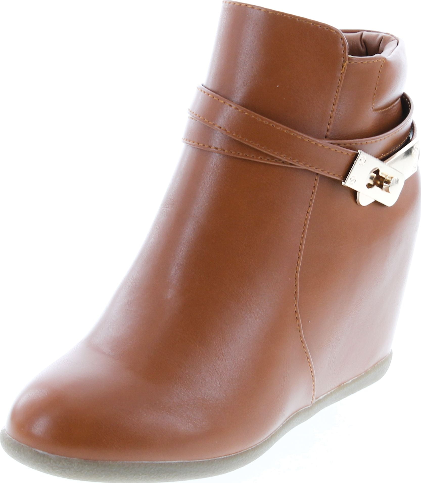 Static Footwear Cici-9 Womens Comfy Almond Toe Platform Hidden Wedge ...