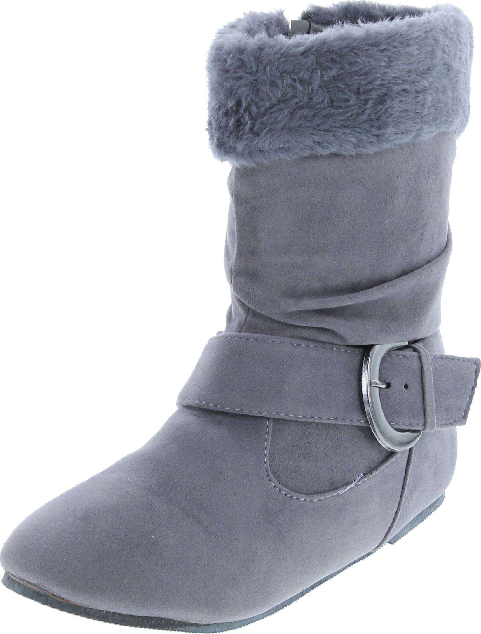 Static Footwear Girls Fashion Faux Suede Fur Cuff Boots - Walmart.com