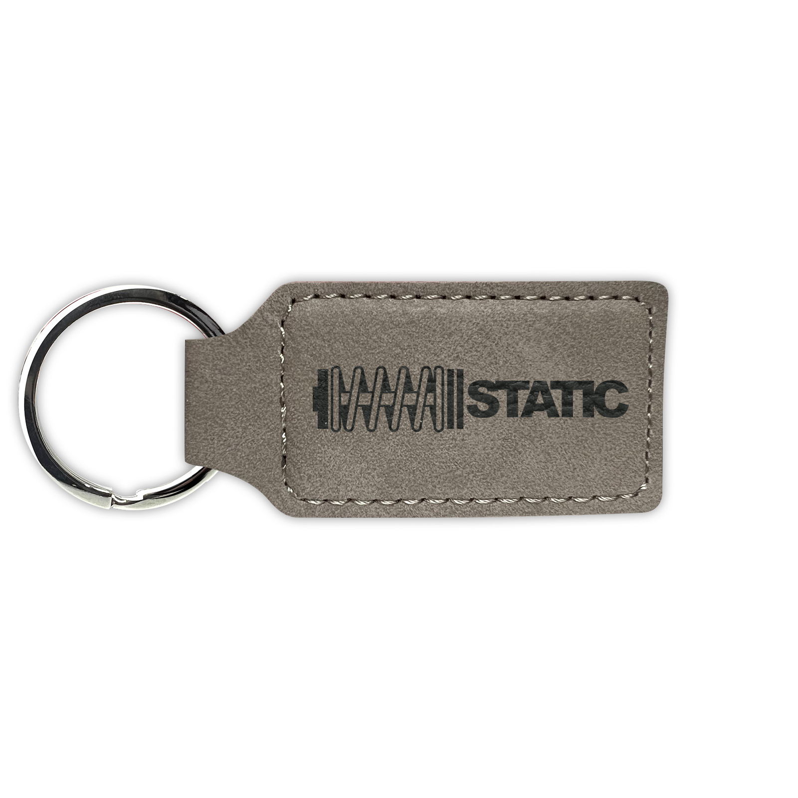 Static Keychain Leatherette Rectangle - Laser Engraved - Many Colors - Key Chain Ring - no air ...