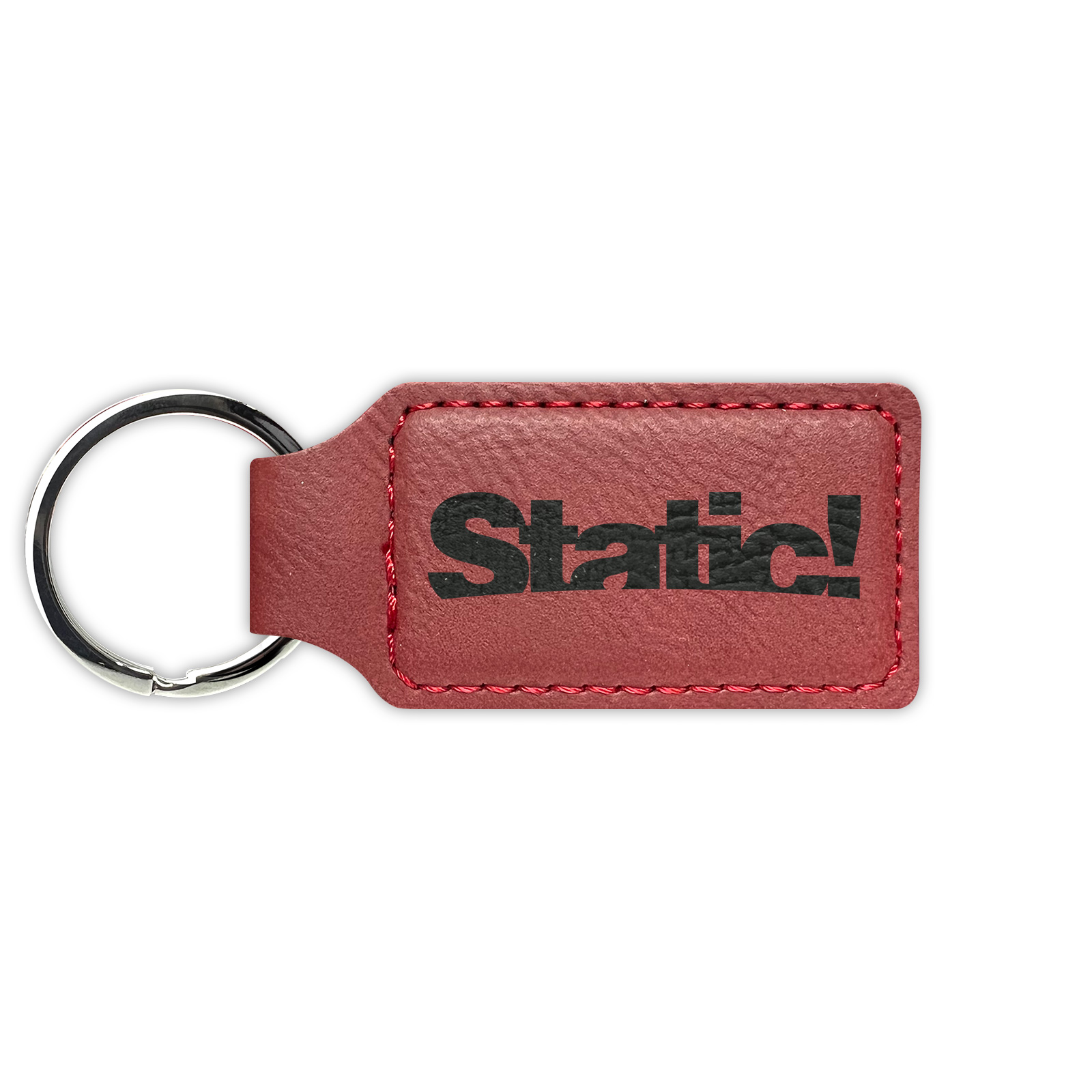 Static Keychain Leatherette Rectangle - Laser Engraved - Many Colors - Key Chain Ring - static ...