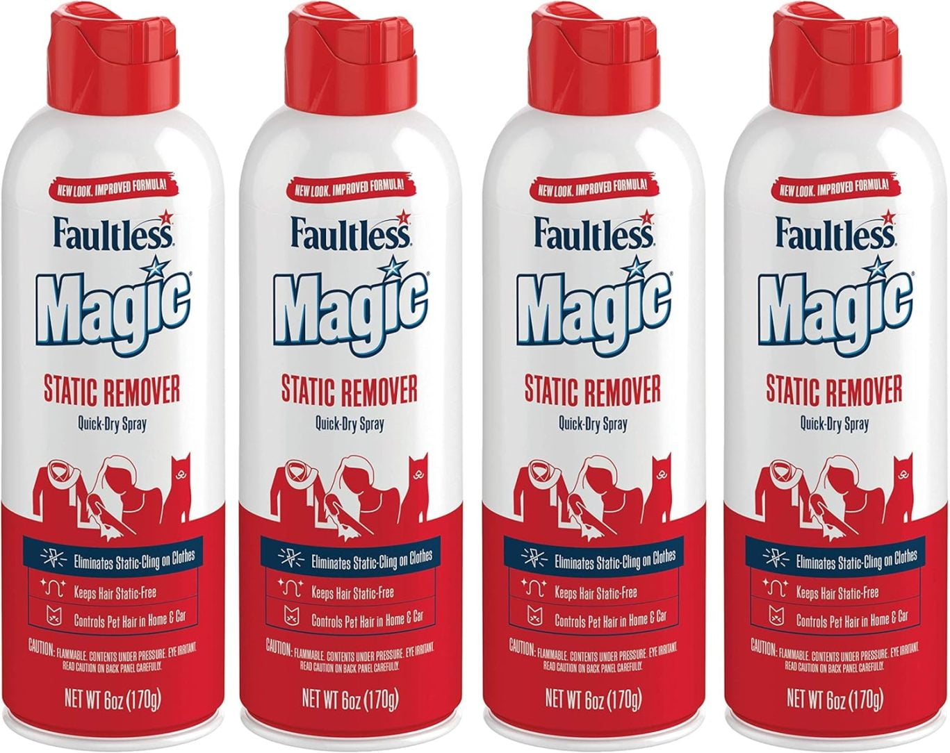 Static Remover, Pack of 4 - No More Cling Static Spray, Eliminates ...
