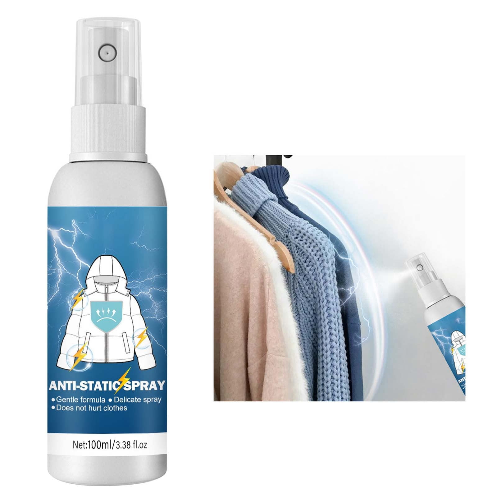 Static Spray For Down Jackets 100ml Clothing Soft Sweater Removal Oven ...