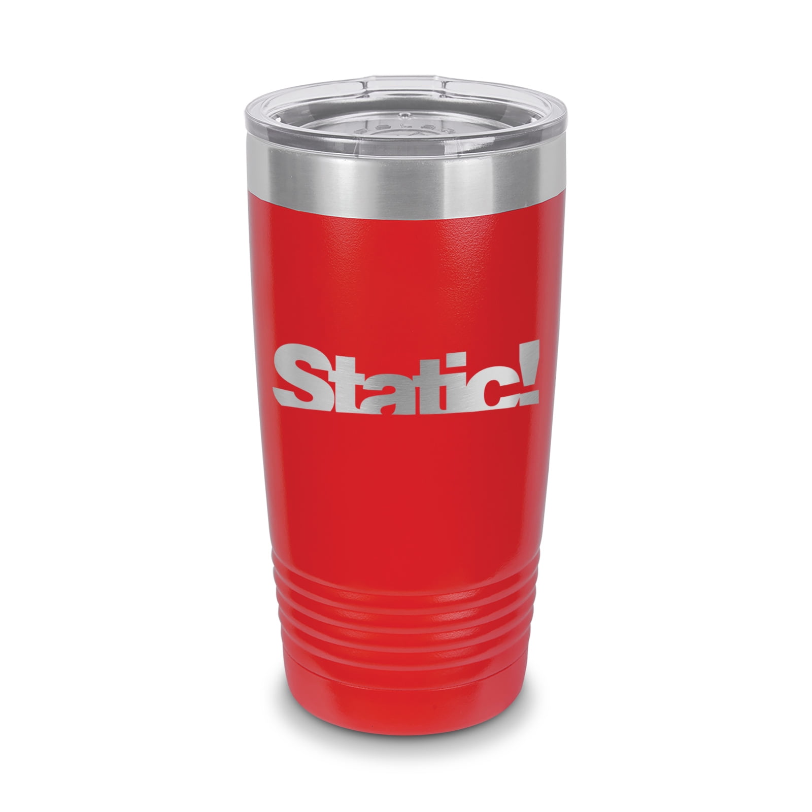 Static Tumbler 20 oz - Laser Engraved w/ Clear Lid - Stainless Steel - Vacuum Insulated - Double ...