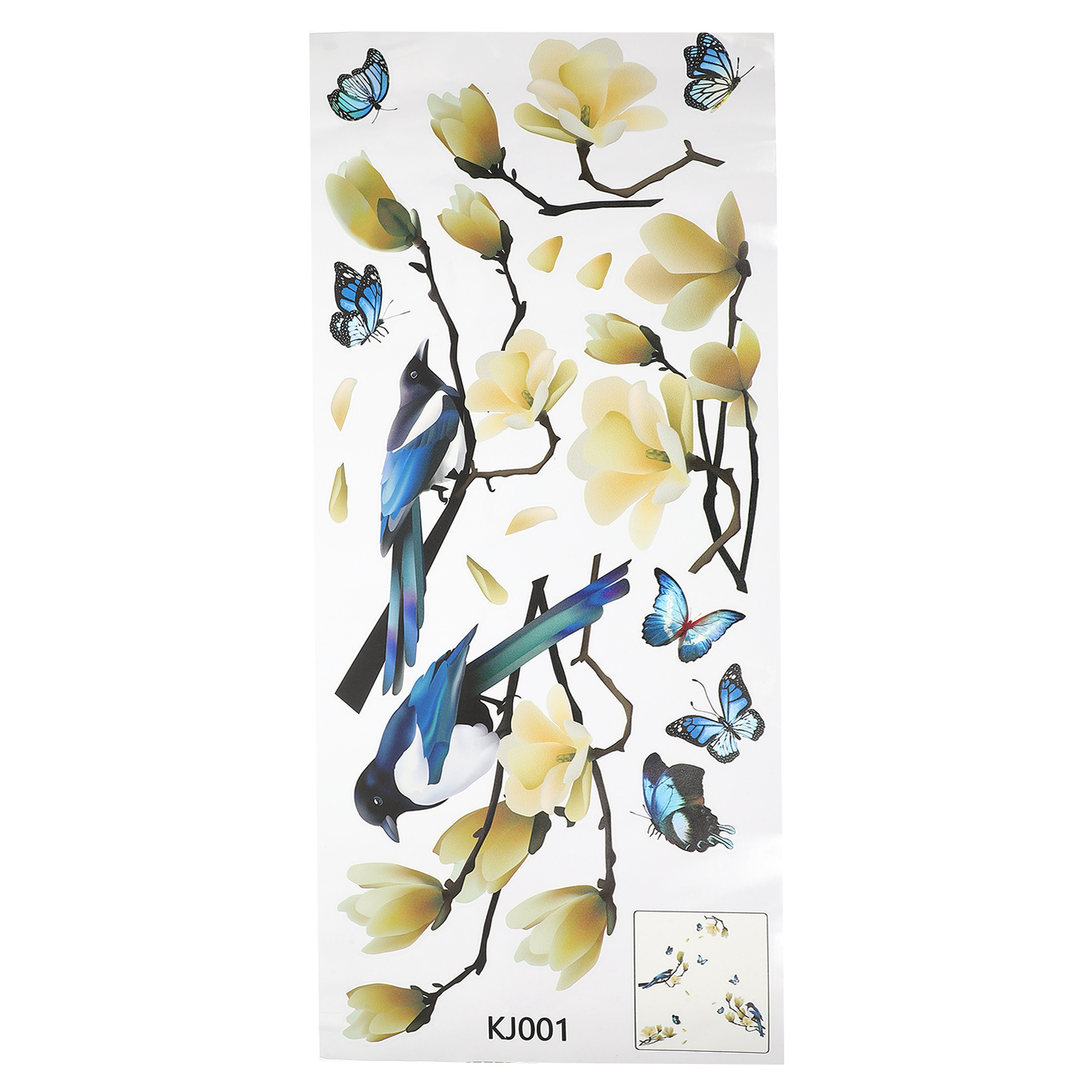 Static Window Cling Flower Bird Butterflies Window Sticker DIY Window ...