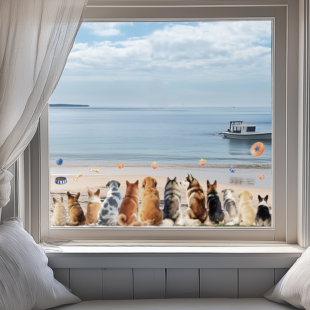 Static Window Clings Dog Paw Prints 1 Sheet Reusable Window Decals ...