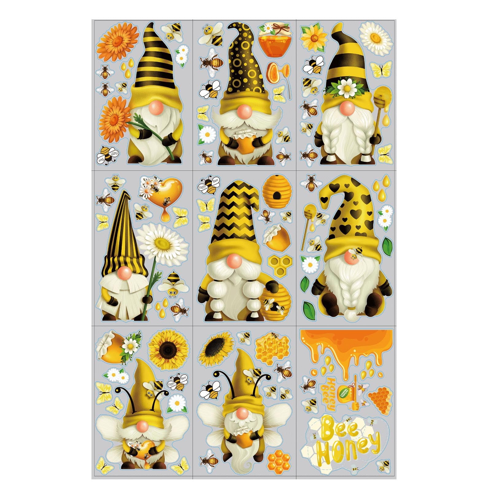Static Window Wall Sticker Decals For Summer Bee Themed Birthday Party ...