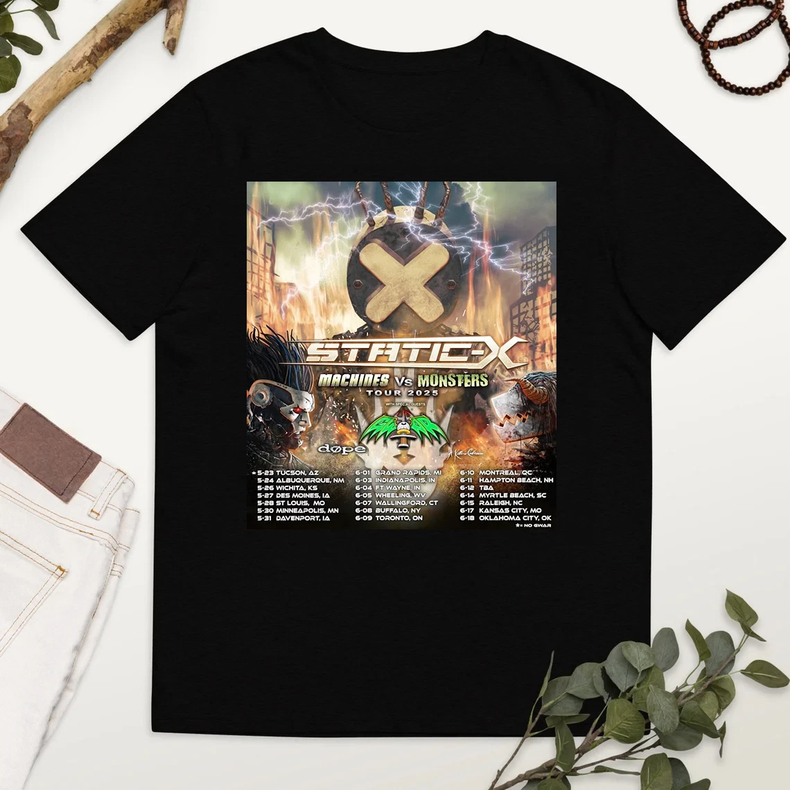 Static X BAND MACHINES VS MONSTERS TOUR T-Shirt Full Size - Walmart.com