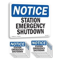 Emergency Stop Button OSHA Notice Vinyl Decal Label 18 Inch x 12 Inch ...