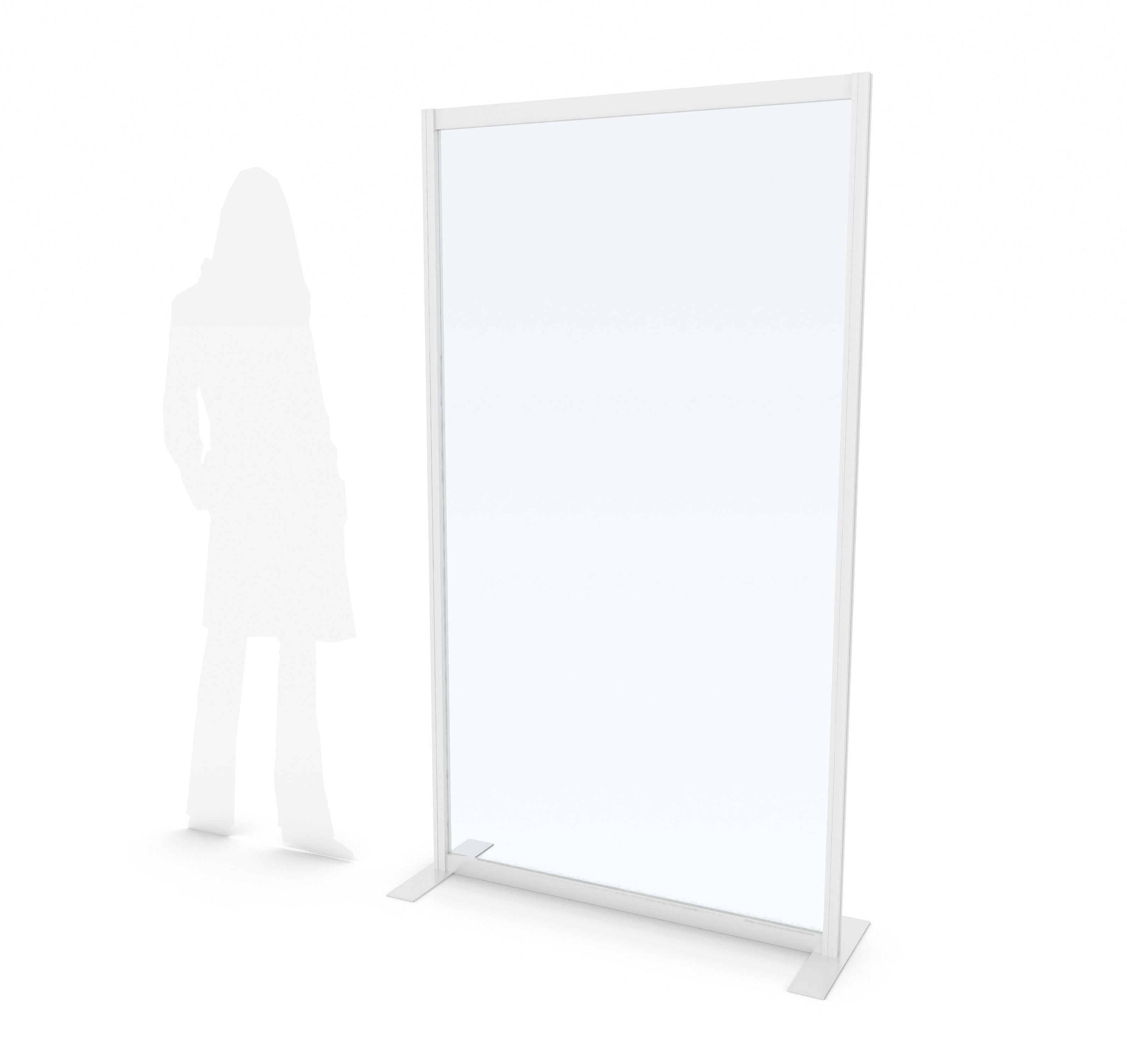 Stationary Floor Partition Rigid Anodized Aluminum Frame single panel ...