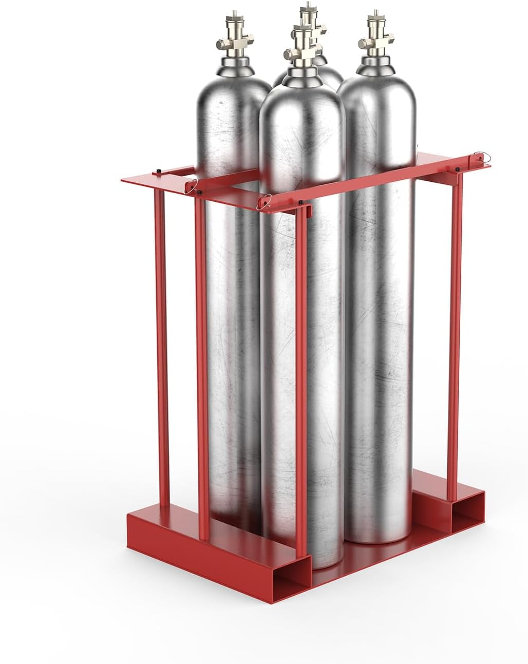 Stationary Forkliftable Cylinder Storage Caddy, 4 Cylinder Capacity, 34 ...