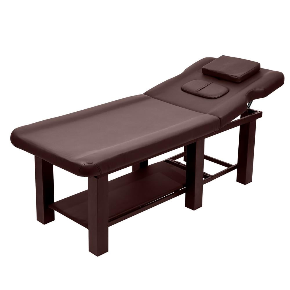 Stationary Massage Table, Adjustable Backrest Spa Facial Bed, Heavy ...