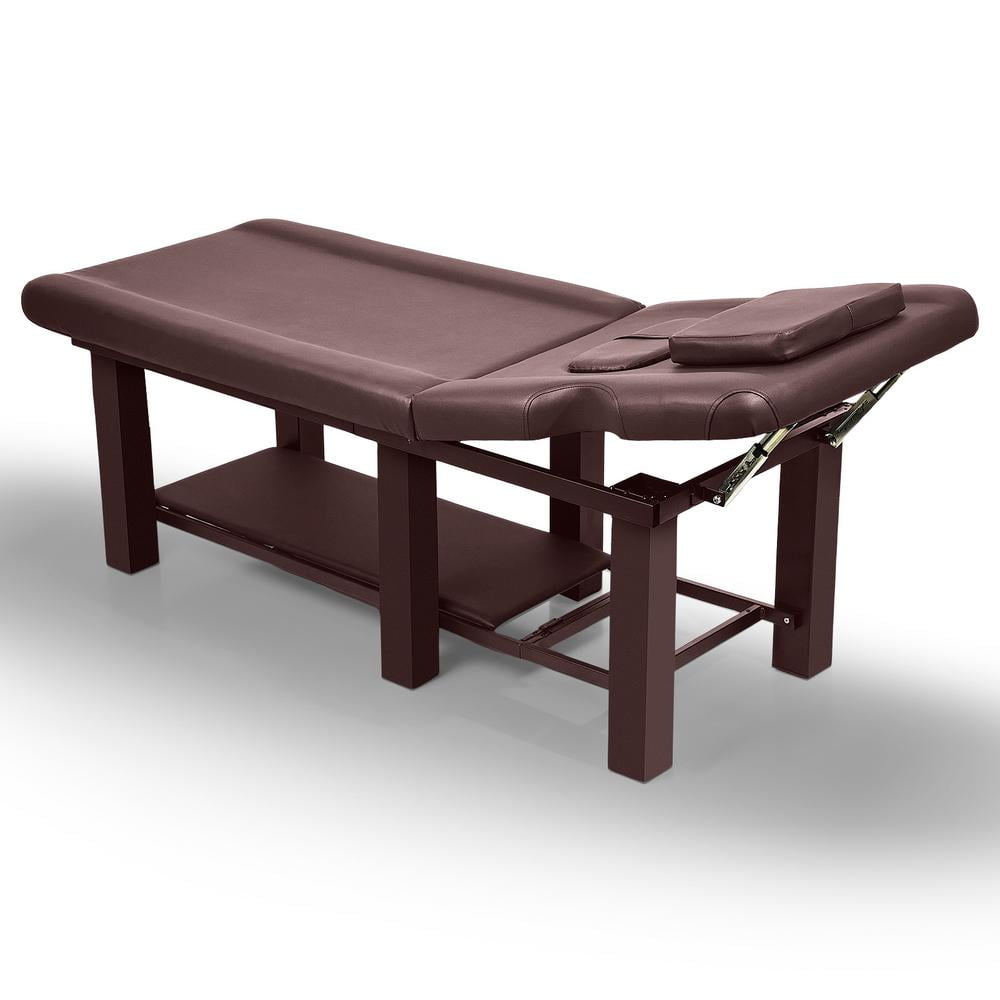 Stationary Massage Table, Adjustable Backrest Spa Facial Bed for ...