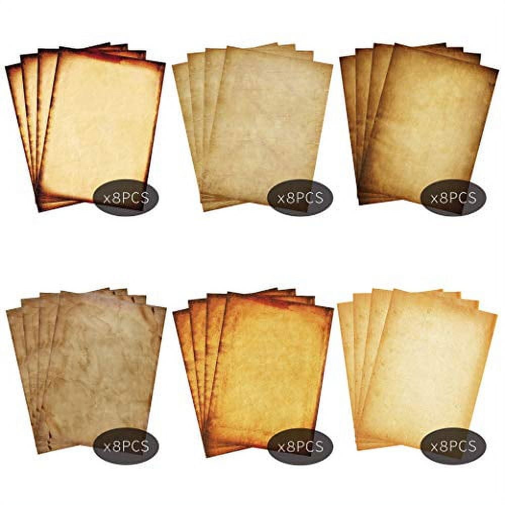 Stationary Paper 48 Pack .. Parchment Antique Colored Printed .. Paper ...
