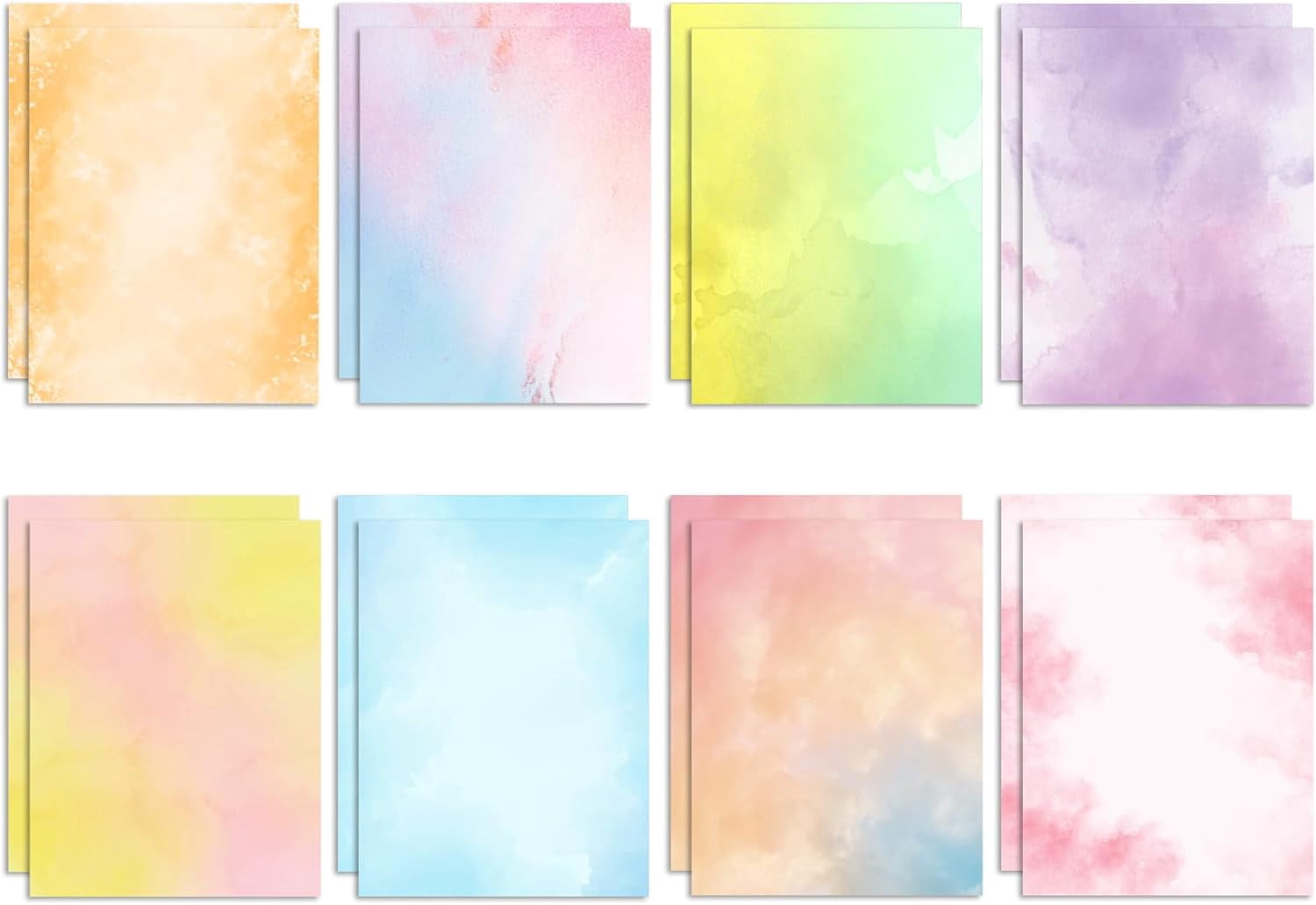 Stationary Paper 48 Pack of Watercolor Letter Writing Paper, Decorative ...