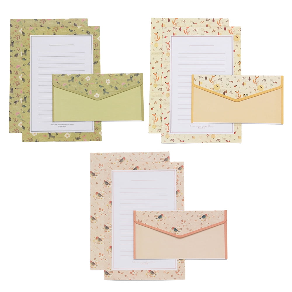 Stationary Paper And Envelopes Set - Floral Writing Letter Stationary ...