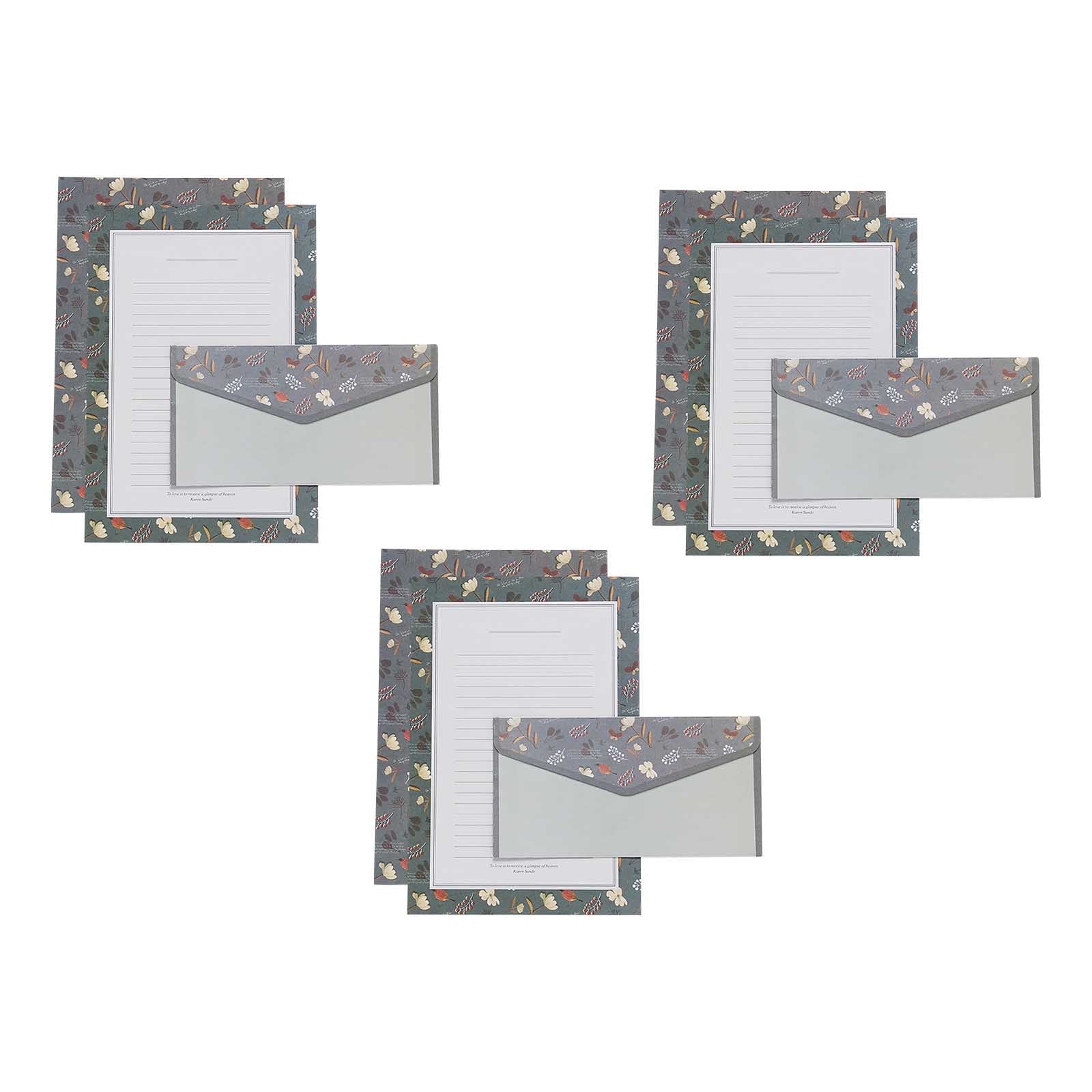Stationary Paper and Envelopes Set, 6 Sheets Lined Letter Writing Paper ...
