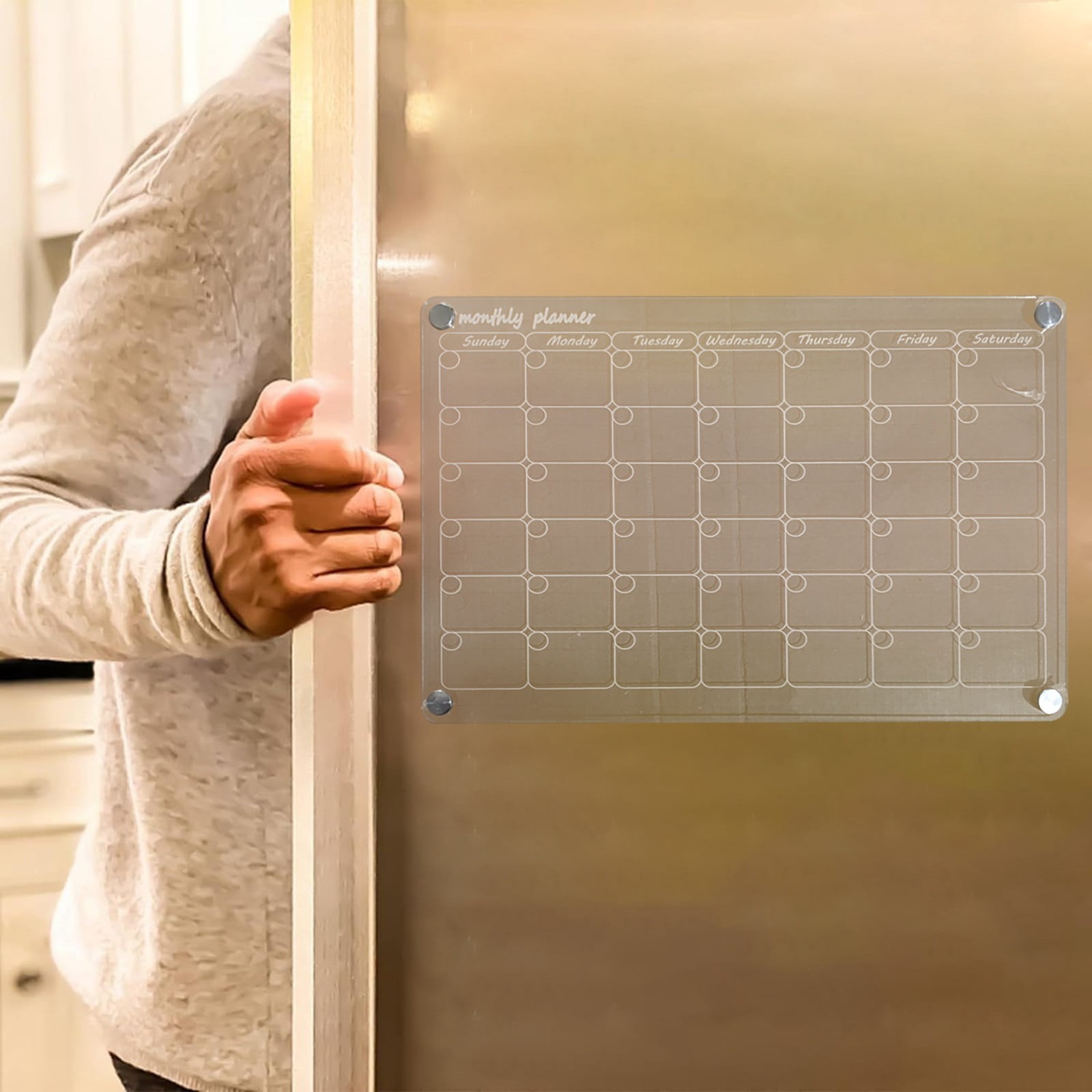 Stationery Organizer Acrylic Refrigerator Monthly and Weekly Calendar ...