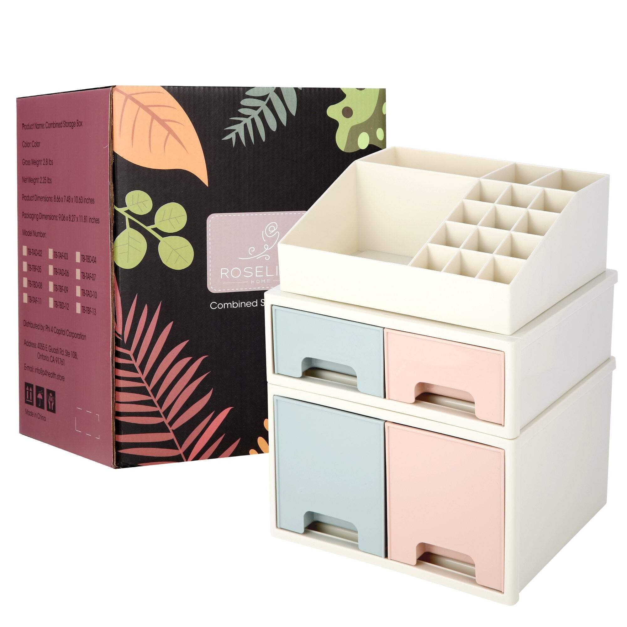Stationery Organizer Box, Roselife Multifunctional Desk Storage Box Set ...