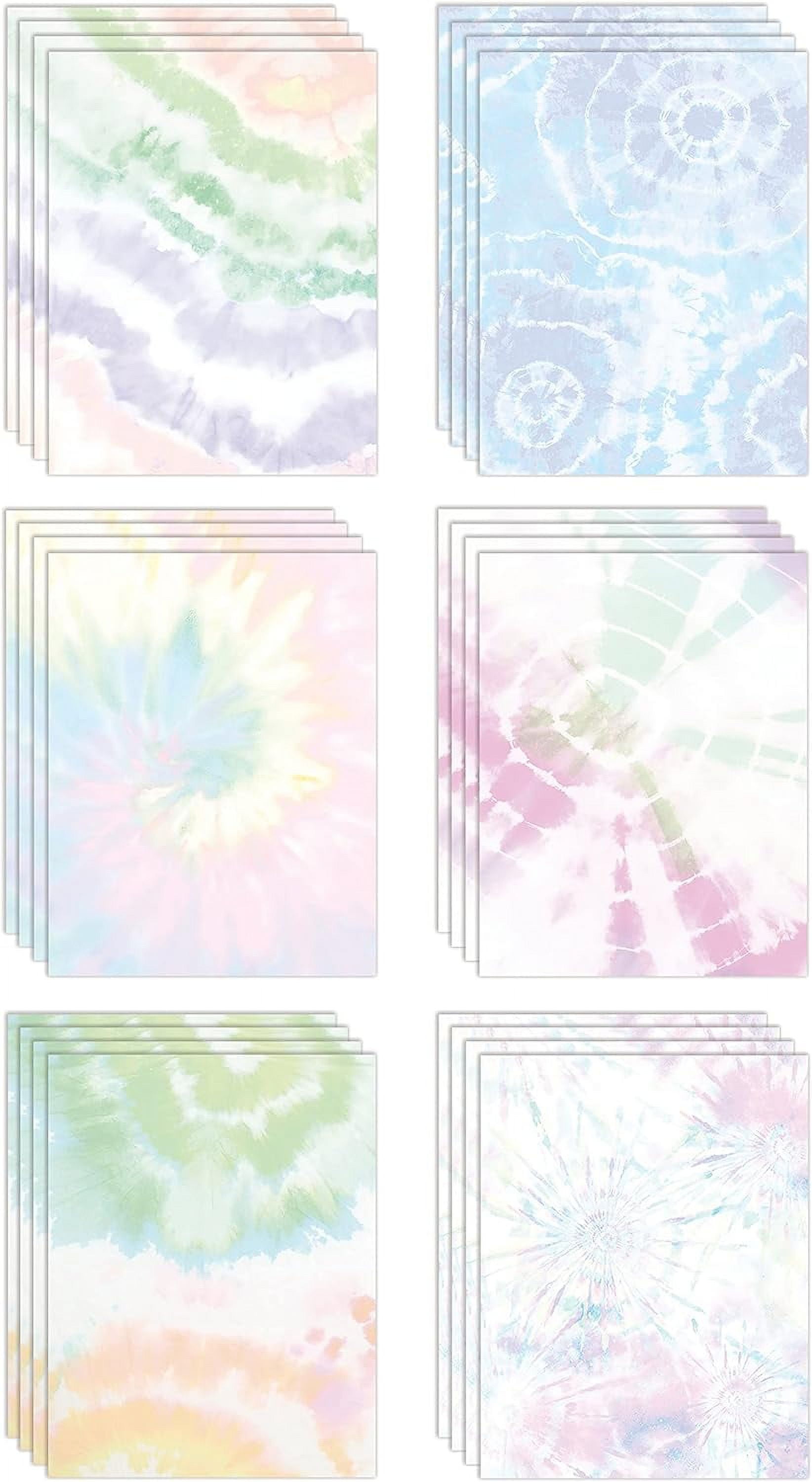 Stationery Paper, 100 Sheets, Tie-Dye Watercolor Writing Stationery ...