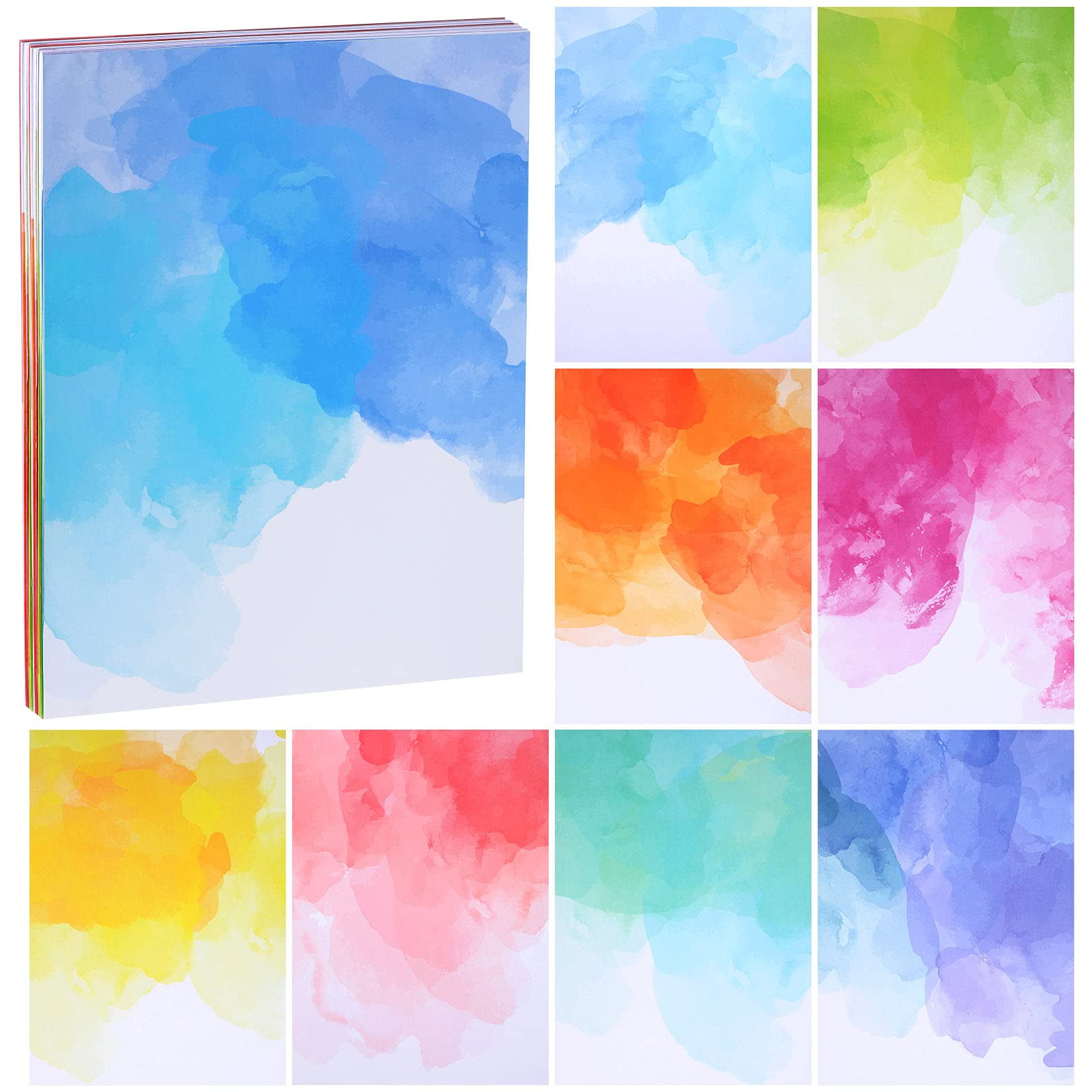 Stationery Paper 120 Pieces Watercolor Letter Writing Paper 8.3 x 11 ...
